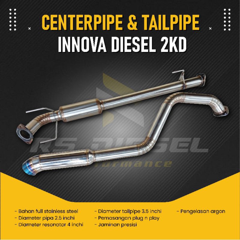 Jual muffler tailpipe innova diesel 2kd centerpipe tailpipe stainless ...