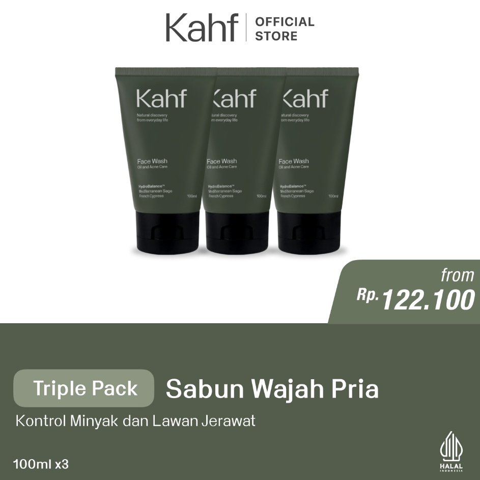 Jual Kahf Oil and Acne Care Face Wash 100 ml Triple Pack - Sabun ...
