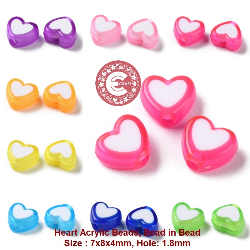Jual MANIK-MANIK HATI HEART ACRYLIC SPACER BEADS | Shopee Indonesia