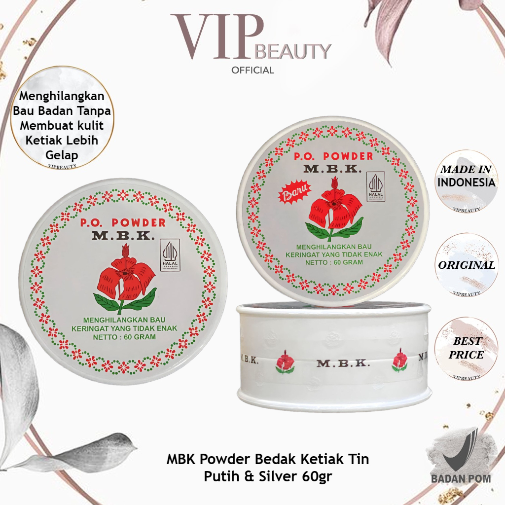 Jual MBK Powder Bedak Ketiak Tin Putih & Silver 60gr - Deodorant Menghilangkan Bau Keringat ...