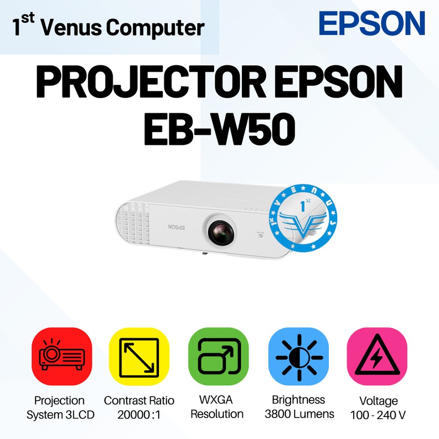Jual PROJECTOR EPSON EB-W50 / PROYEKTOR EPSON EB-W50 LUMENS 3800 / V3 ...