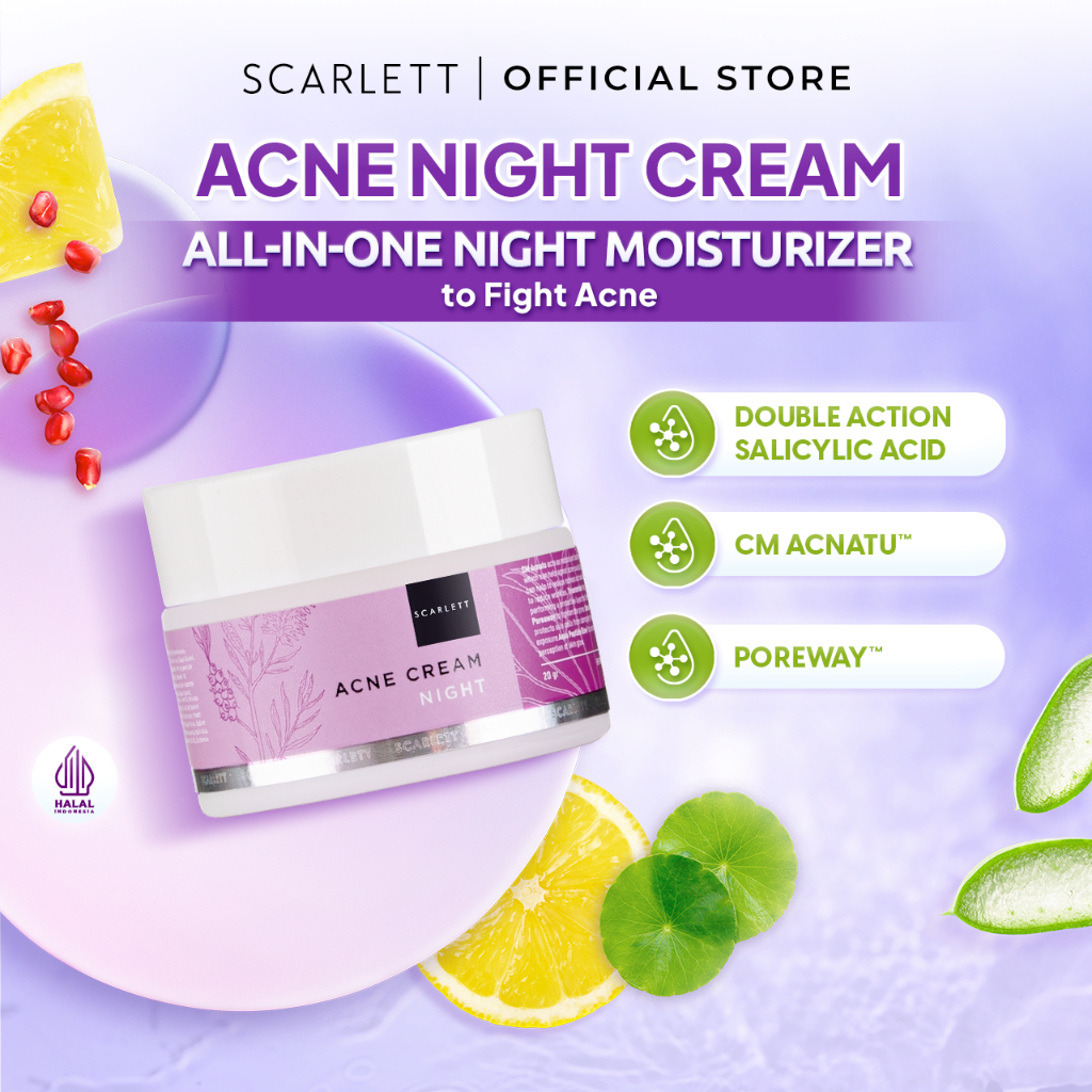 Jual Scarlett Whitening Acne Night Cream - Krim Malam Penghilang ...