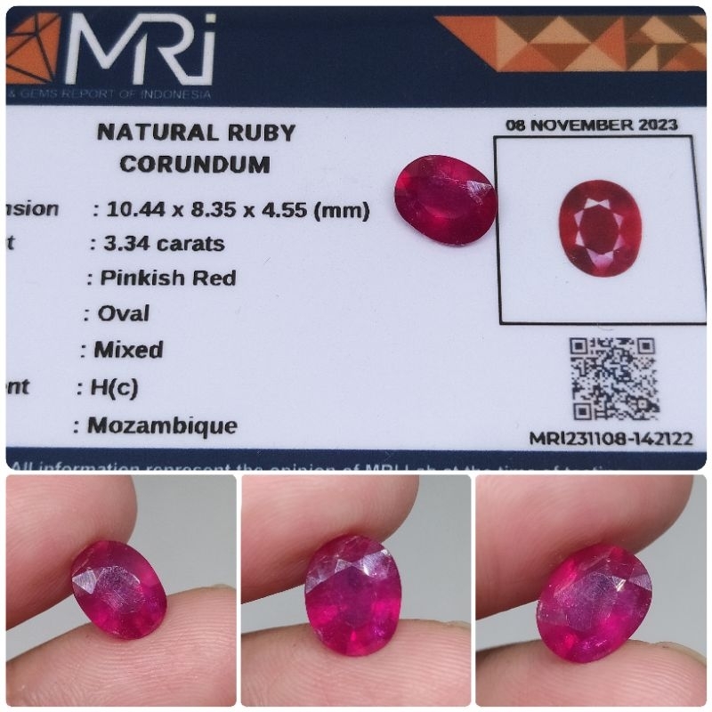 Jual Natural Pinkish Red Ruby cutting clean Mozambique Afrika memo MRI | Shopee Indonesia