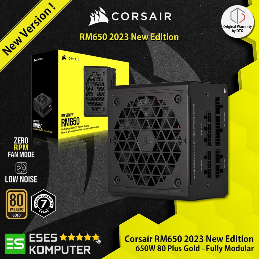 Jual PSU Corsair RM650 2023 Edition 650W 80 Plus Gold Fully Modular ...