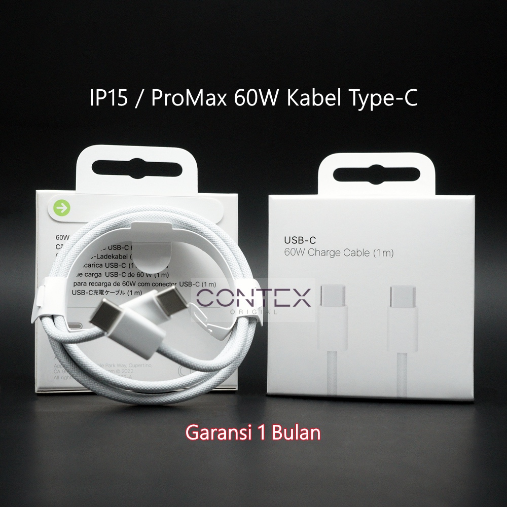 Jual Kabel data Charger Iph 15 ip16 Pro max Plus 60w USB C To Type C 1Meter Pad Pro Air Mini ...