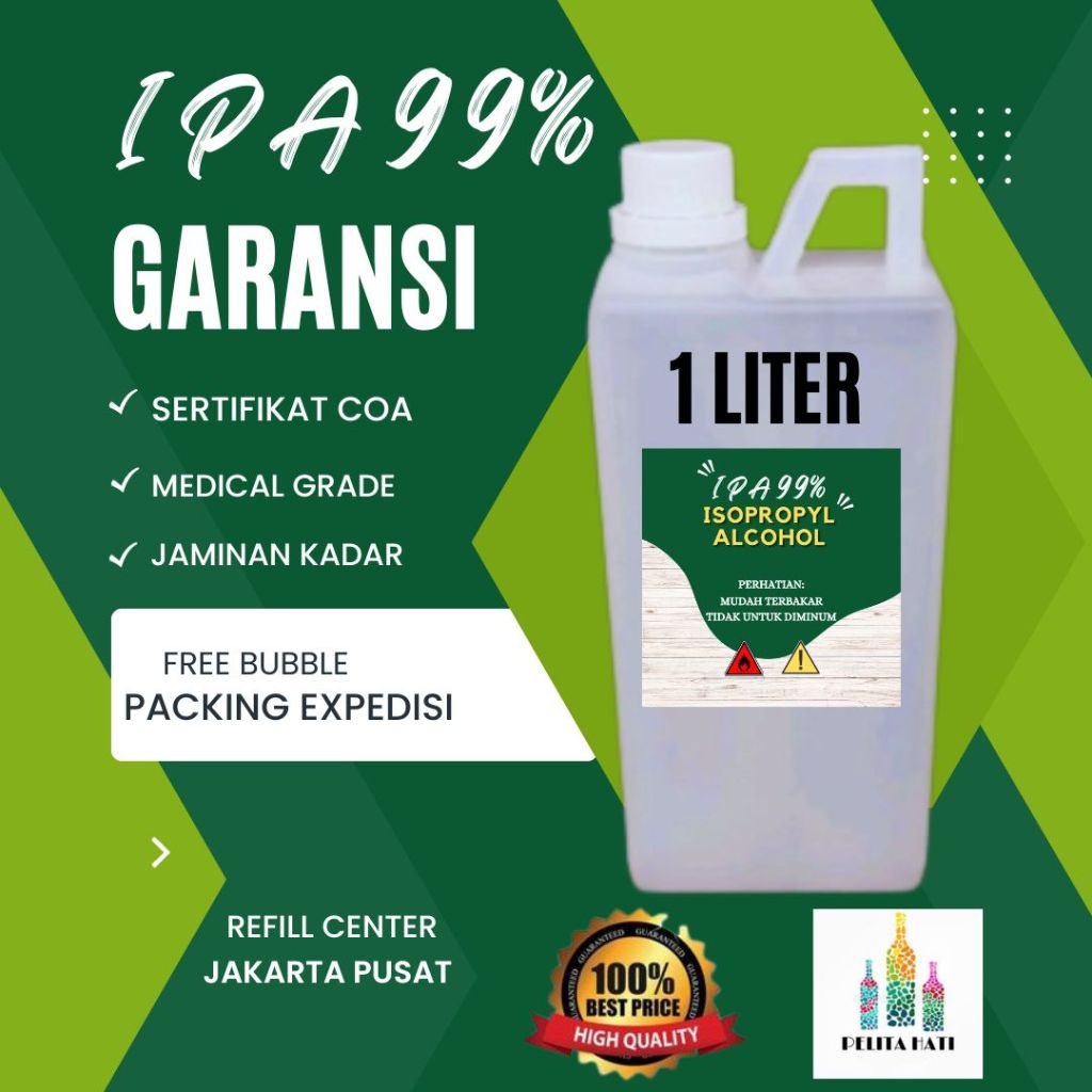 Jual Isopropil/Isopropyl Alkohol 99% IPA 1 Liter Medical Grade | Shopee Indonesia