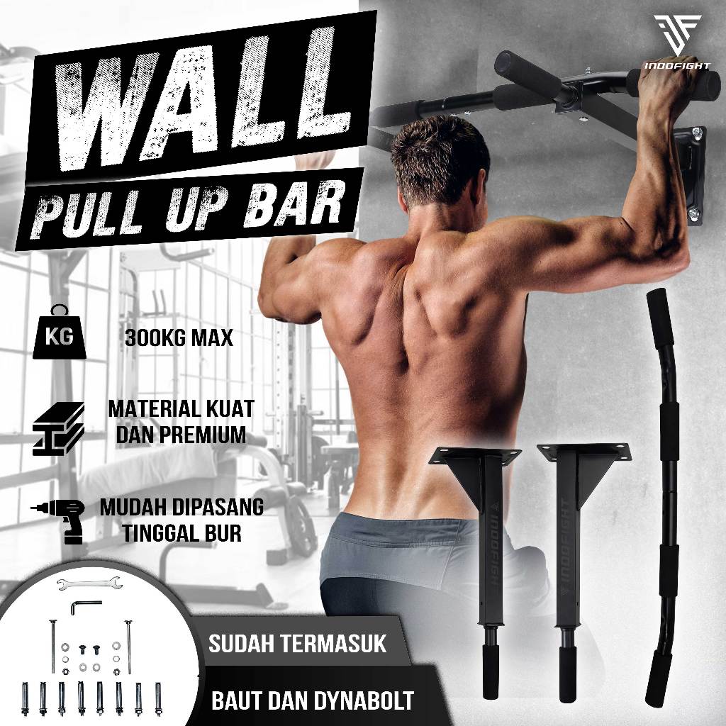 Jual Pull Up Bar Dinding Indofight Chin Up Bar Tiang Gantungan Besi ...