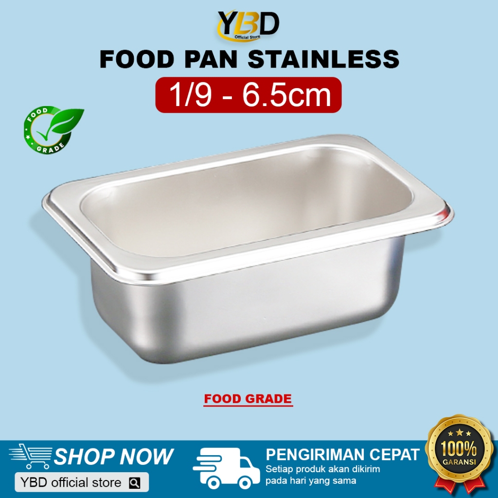 Jual Food Pan Stainless 1/9 x 6,5cm (17,6 x 10,8 x 6,5cm)| Gastronom Food Pan Insert Chafing ...