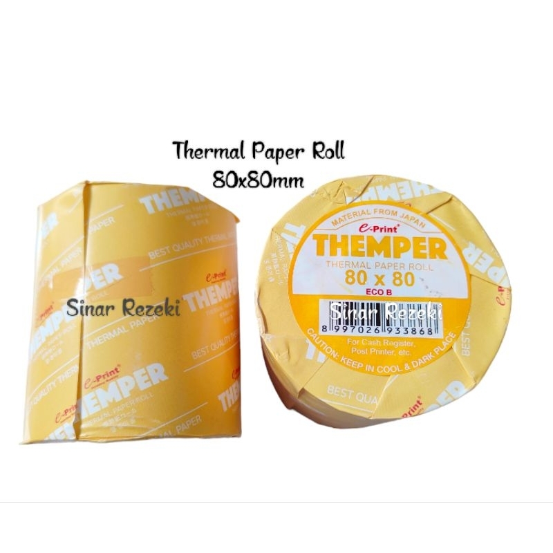 Jual 1 roll!! Thermal paper roll 80x80/kertas thermal/kertas printer ...