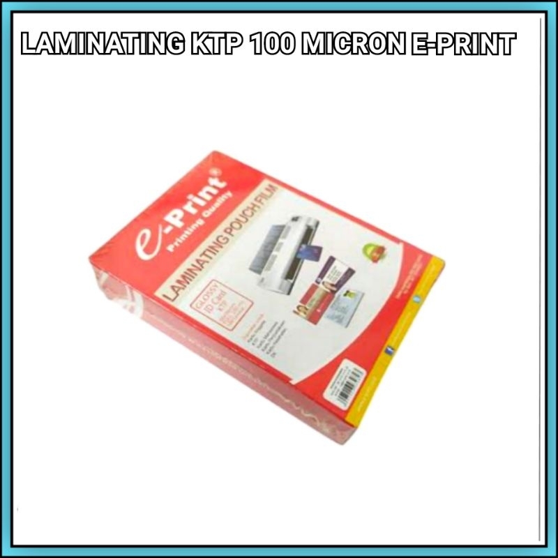 Jual Plastik Laminating Ktp 100 Micron Eprint Per 50 Lembar | Shopee ...