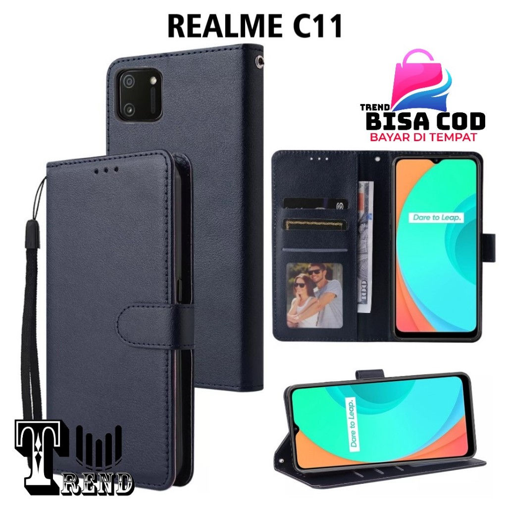 Jual FLIP COVER REALME C11 LEATHER CASE FLIP REALME C11 | Shopee Indonesia