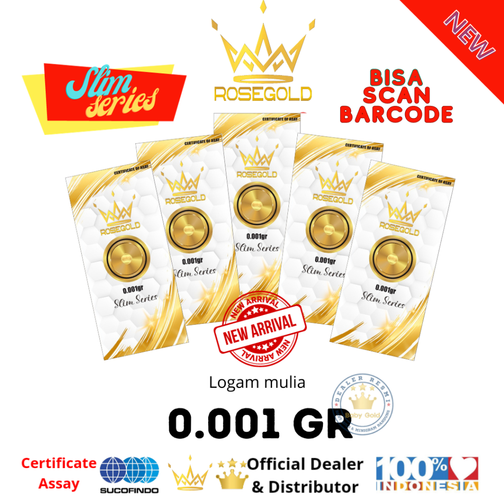 Jual ROSE GOLD BABY GOLD MINIGOLD New Slim Series 0.001 gr Emas Mini Logam Mulia | Shopee Indonesia