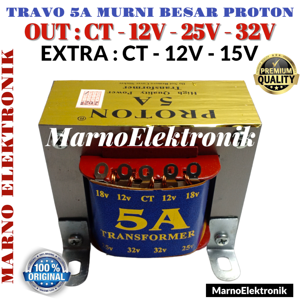 Jual TRAVO TRAFO 5A MURNI CT PROTON BESAR 12V 18V 25V 32V 5 A AMPER ...