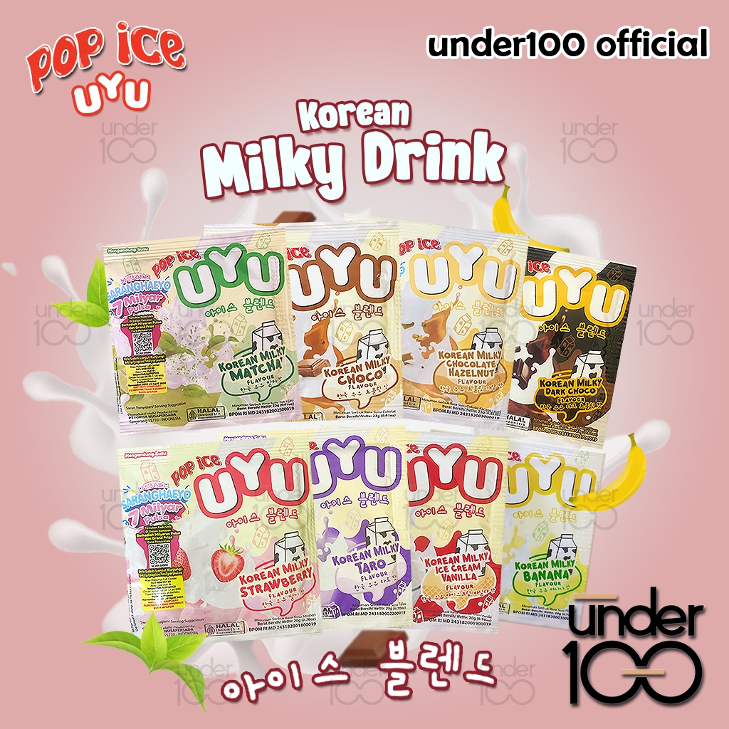 Jual POP ICE Uyu Korean Milky Drink Minuman Bubuk Choco/Banana/Matcha ...