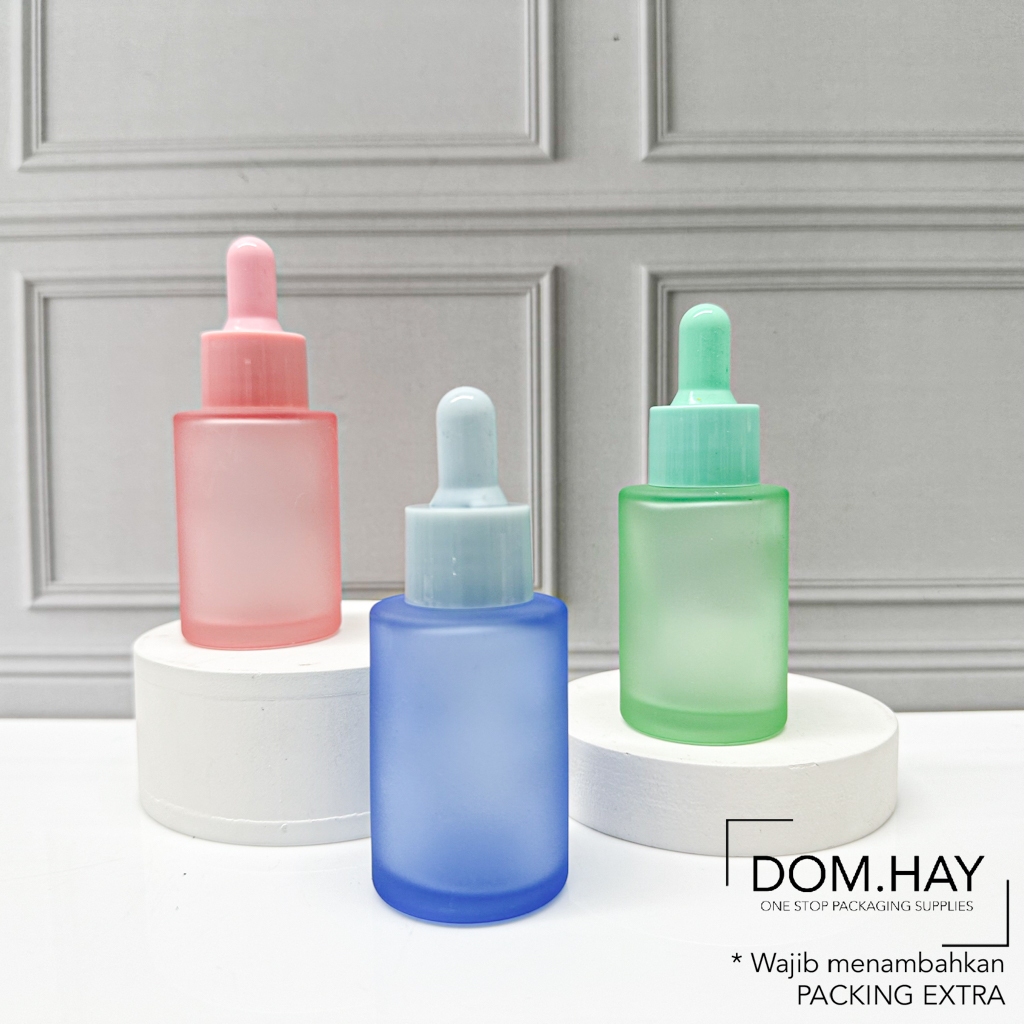 Jual 30ml Botol Pipet Doff Warna Kaca Bahu Datar Packaging Kosmetik ...