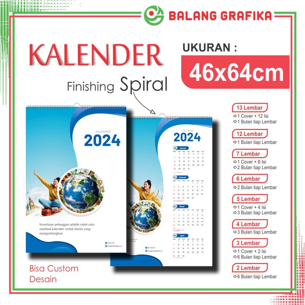 Jual Cetak Kalender Dinding Calender Custom Kelender Jumbo 46x64cm ...