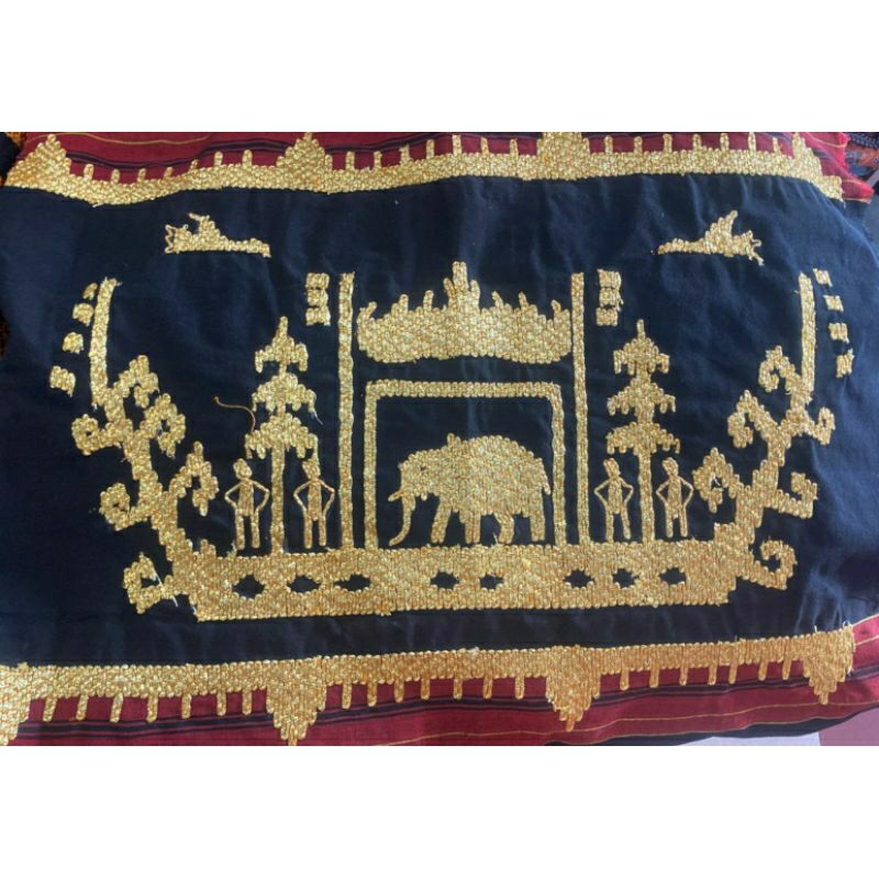 Jual hiasan dinding tapis lampung motif kapal gajah sulam tangan asli ...