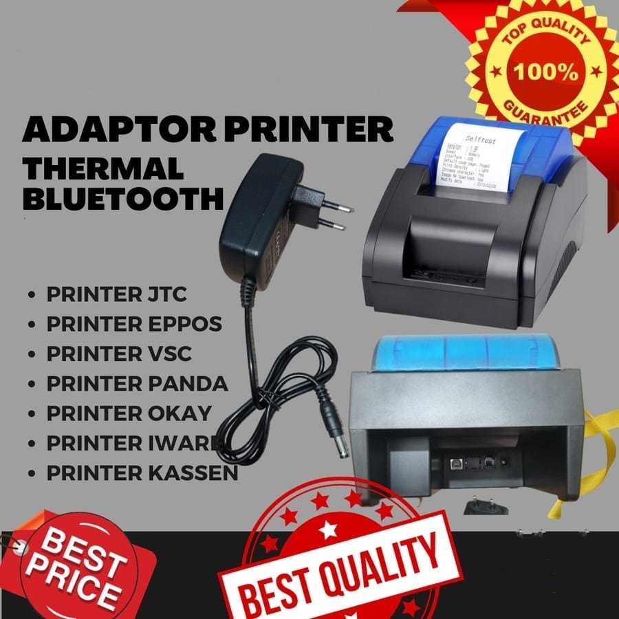 Jual ORIGINAL Adapter Adaptor Printer Bluetooth Thermal 9V 2A Printer ...