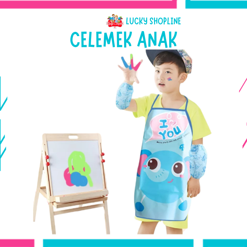 Jual [BIG SALE] Apron/ celemek anak lucu, untuk belajar masak, melukis ...