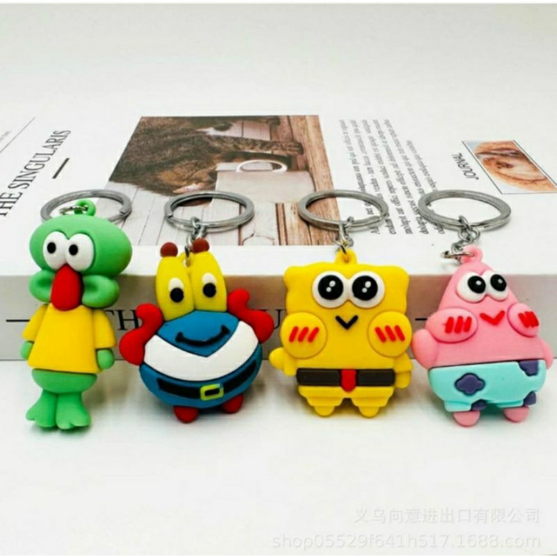 Jual Gantungan Kunci Karakter Kartun Spongebob Patrick Squidward Crab ...