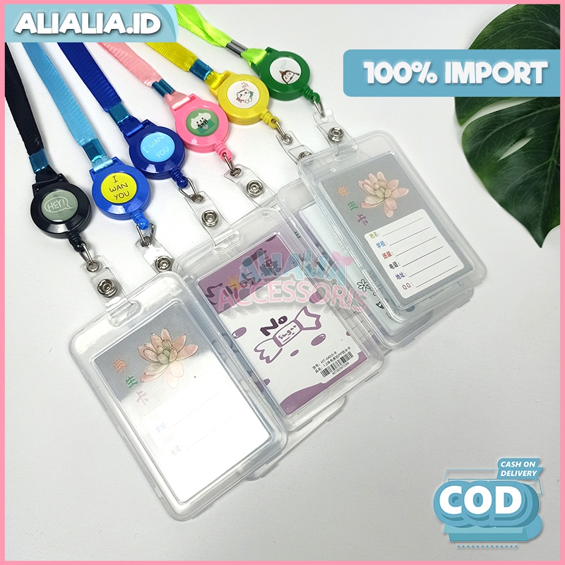Jual Name tag Id Card Holder Tali Lanyard Kalung Nametag Tempat Kartu ...