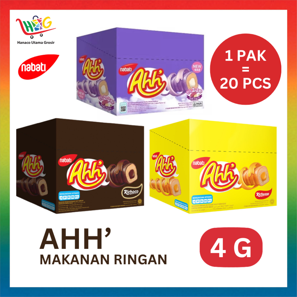 Jual Nabati Richeese Ahh Cheese Keju / Cokelat / Goguma 20 X 4g [ 1 BOX ] | Shopee Indonesia