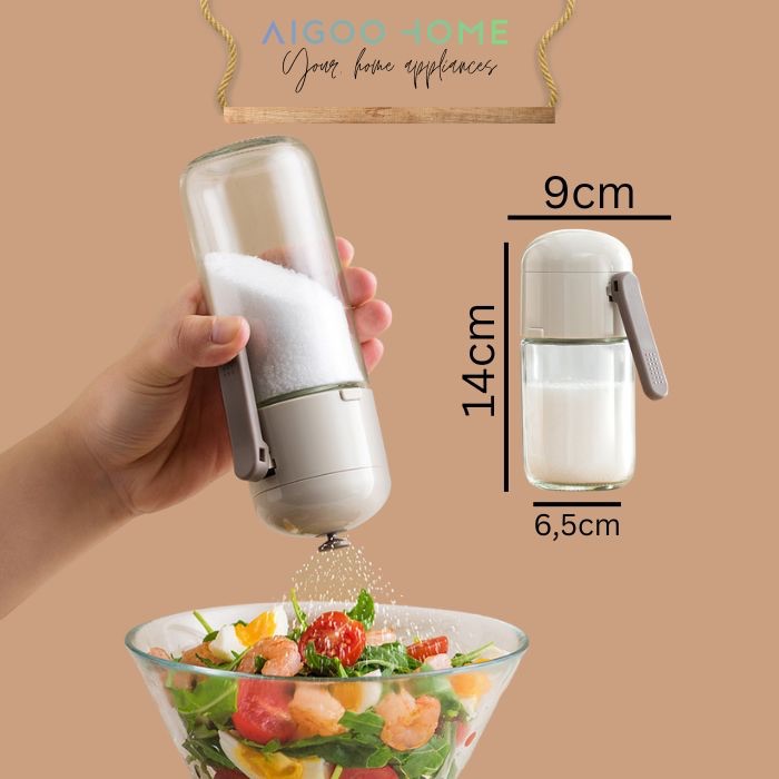 Jual Botol kaca tempat garam bumbu dapur moderen 200ml type one push ...