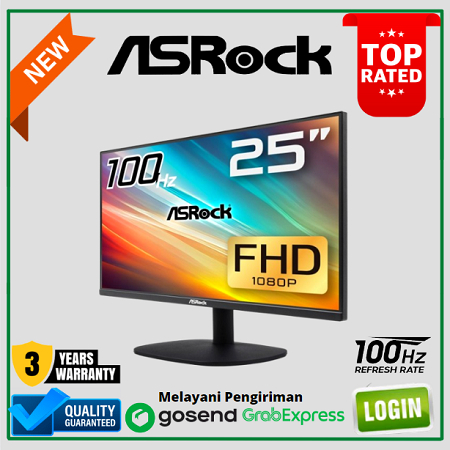 Jual Monitor LED ASRock CL25FF 24.5" IPS 100Hz 1ms VGA HDMI FreeSync ...
