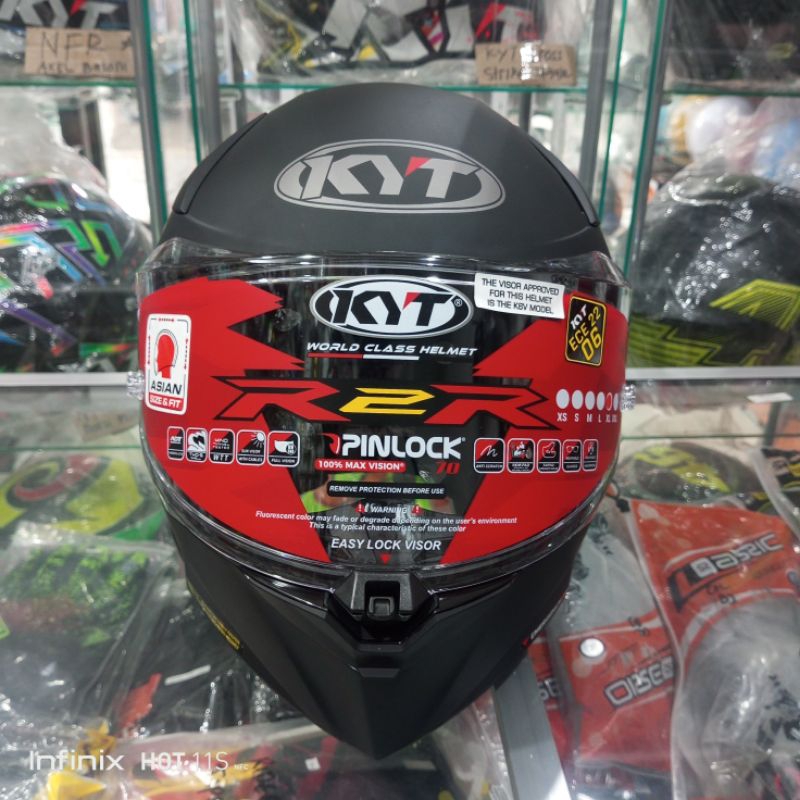 Jual Helm KYT R2R Solid Hitam Doff Original | Shopee Indonesia