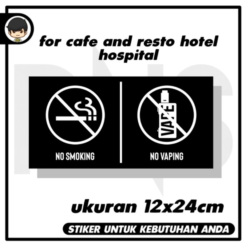 Jual stiker no smoking Vape resto 12x24cm sticker | Shopee Indonesia