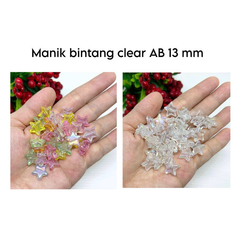 Jual 10gr. Manik bintang bening clear AB 13mm | Shopee Indonesia