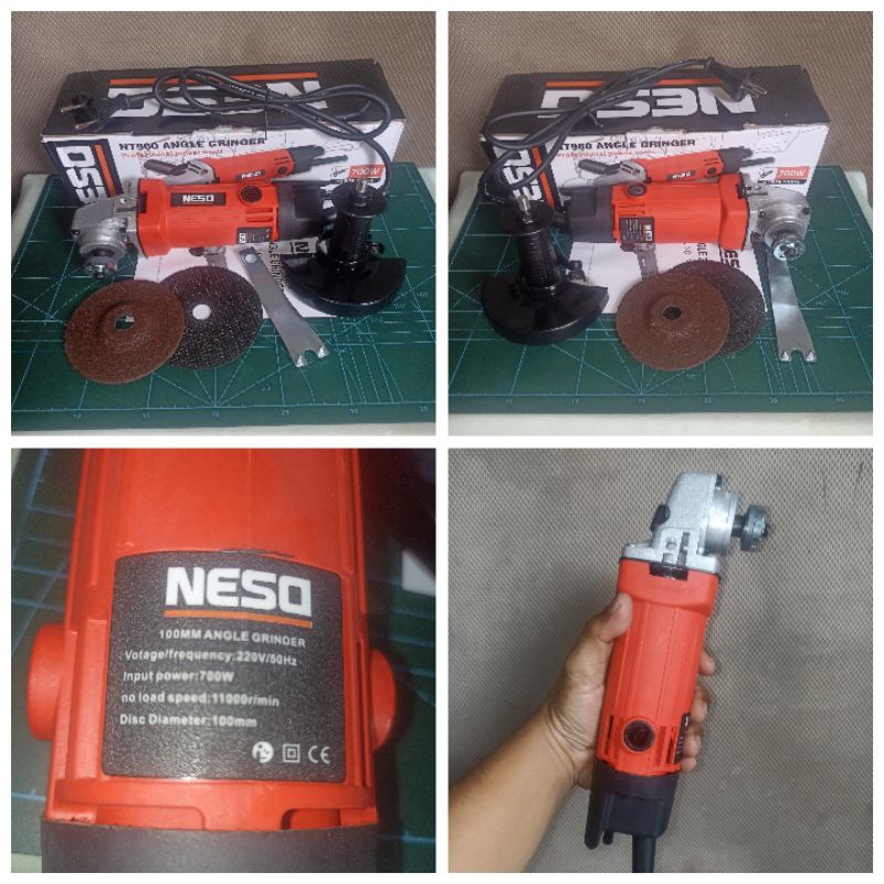 Jual Gerinda tangan 4 inch gerinda listrik Neso angle grinder | Shopee ...