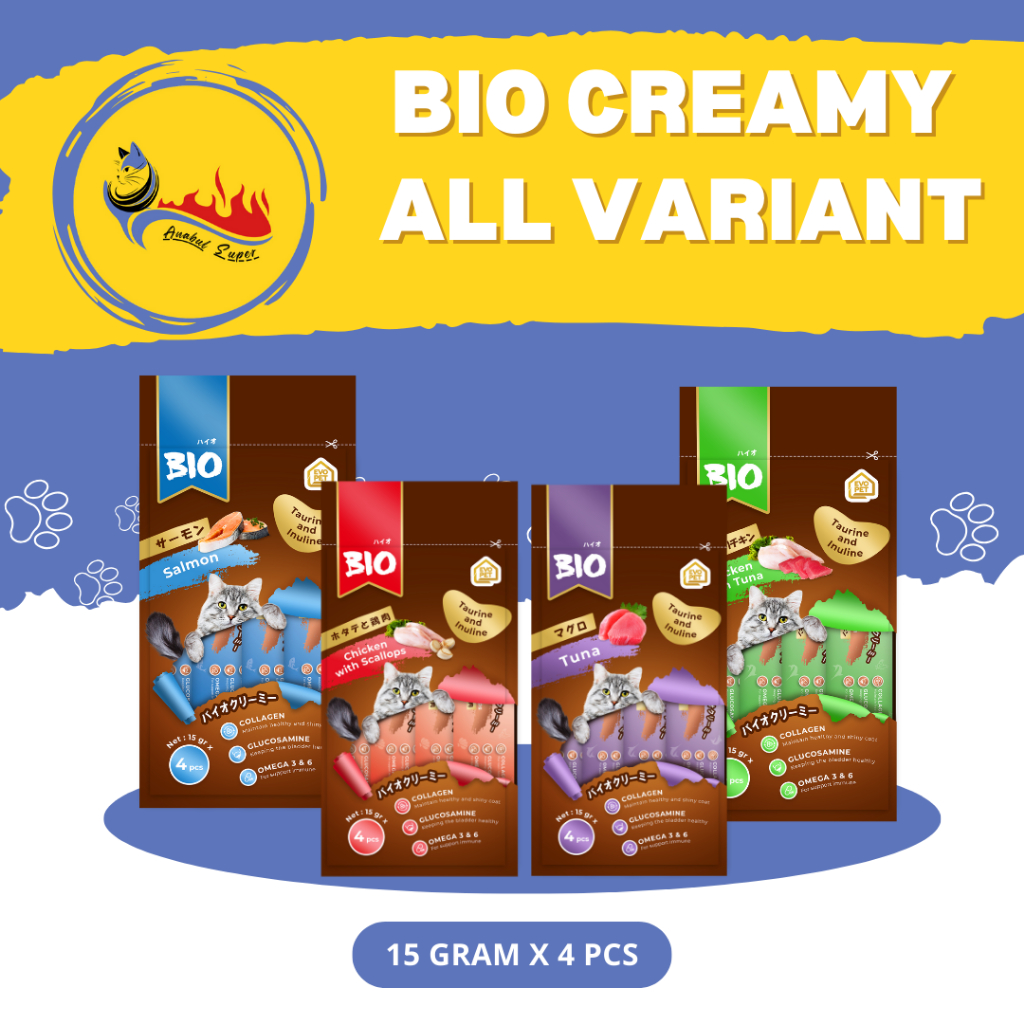 Jual Bio Creamy Snack Kucing All Varian 60 gr | Shopee Indonesia