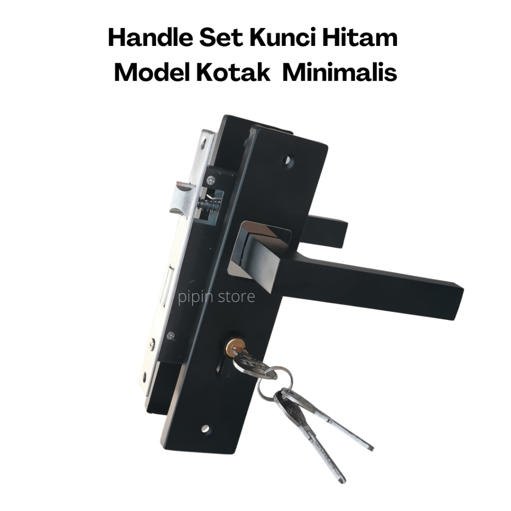 Jual Handle Set Kunci Pintu Hitam Ring Silver Minimalis Ukuran Besar 25 cm Tanggung 20cm Gagang ...