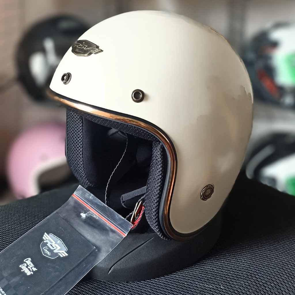 Jual HELM RSV CLASSIC CREAM / HELM HALF FACE / HELM CLASSIC / HELM RSV ...