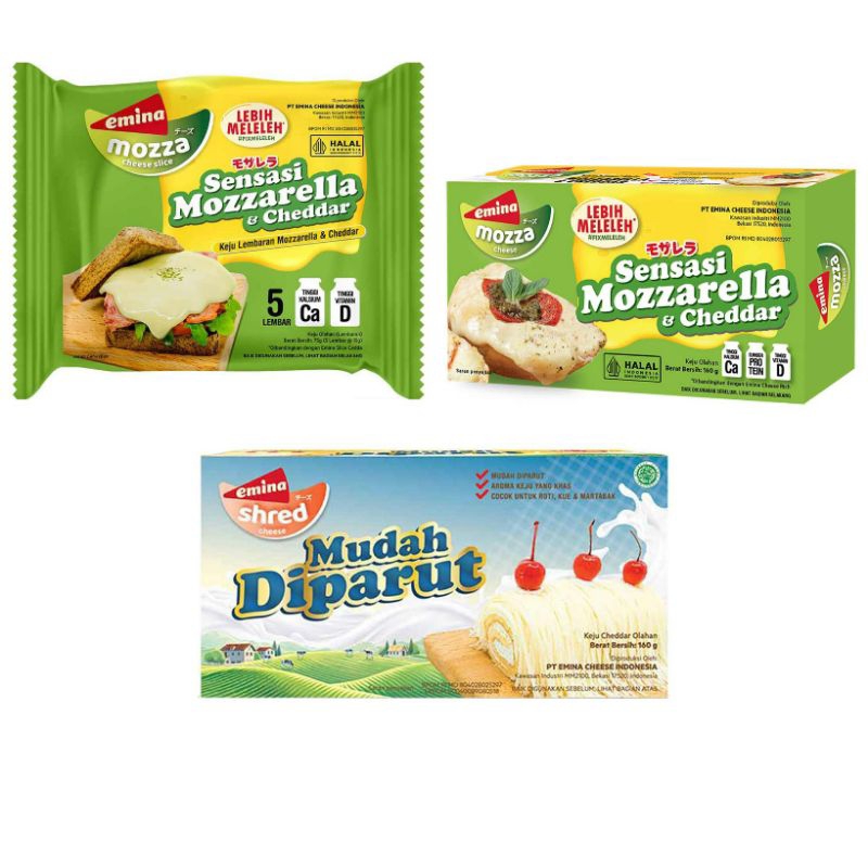 Jual Emina Mozza Cheese Slice Mild Cheedar mozarella shred keju ...