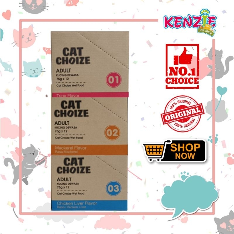 Jual Cat Choize Pouch 75 Gram 1 Box Dus - Makanan basah Kucing sachet ...