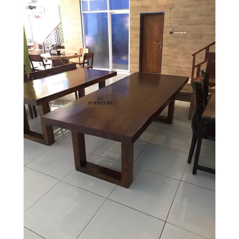 Jual Meja makan solid trembesi dan kursi | Shopee Indonesia