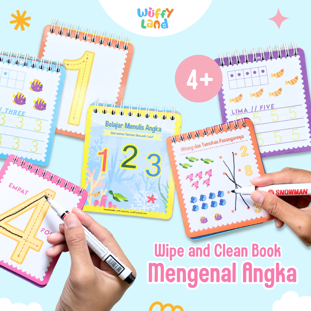 Jual Wuffyland Wipe and Clean Book Belajar Menulis Angka dan Berhitung ...