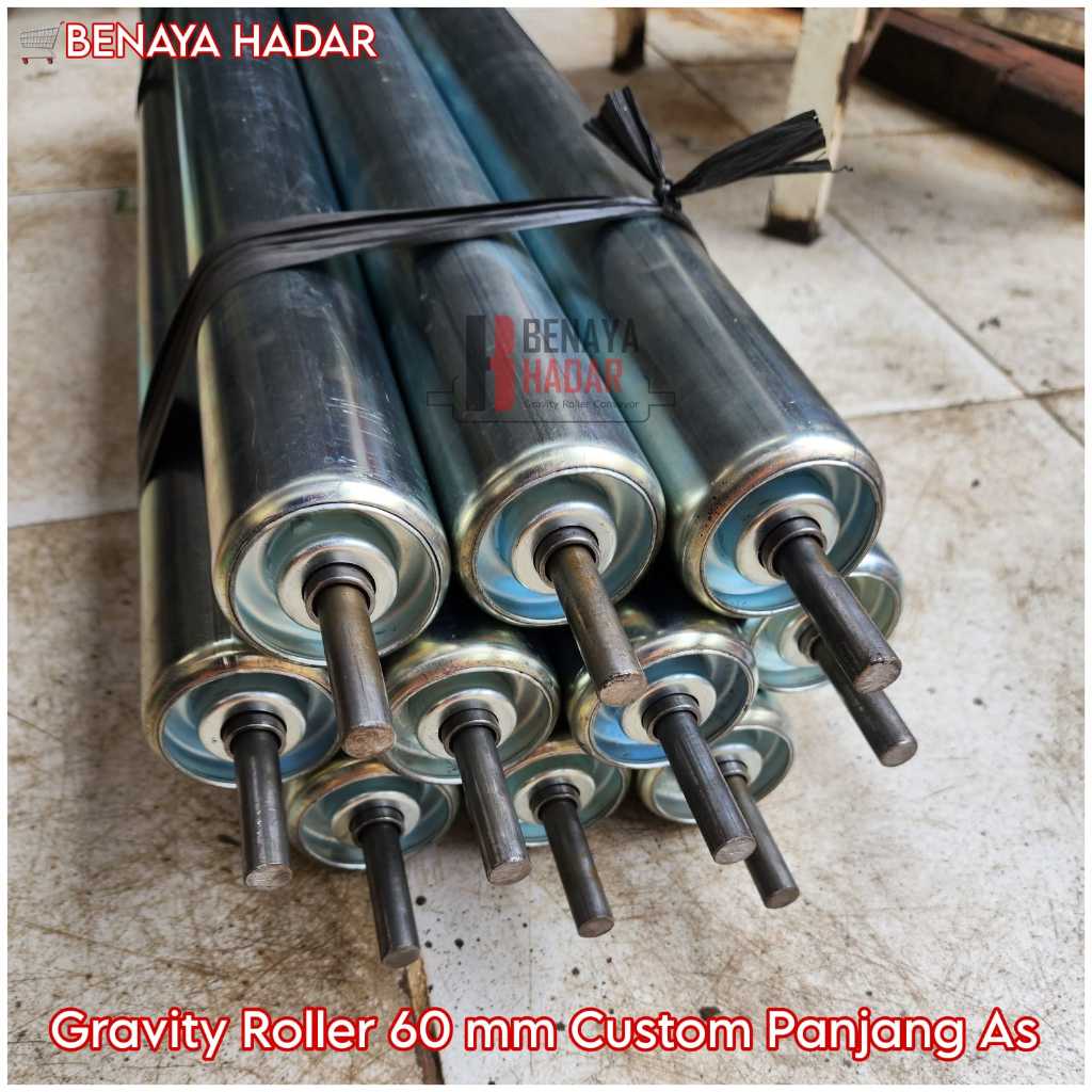 Jual Gravity roller 60 mm x 800 mm x 900 mm roller gravity conveyor 2,5 inch stell roller as 12 ...