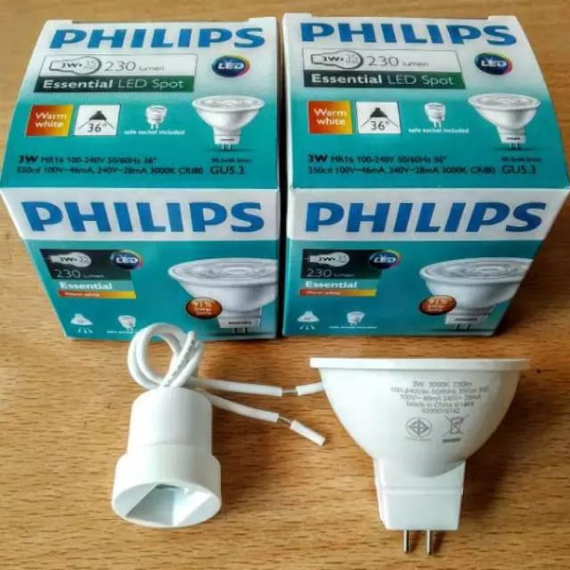 Jual lampu led halogen spot tusuk mr16 4.5W 4,5 watt Philips | Shopee Indonesia