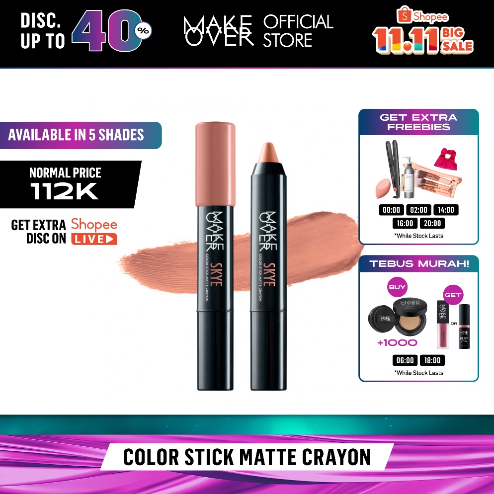 Jual Miliki MAKE OVER Color Stick Matte Crayon - Lipstick base ombre ...