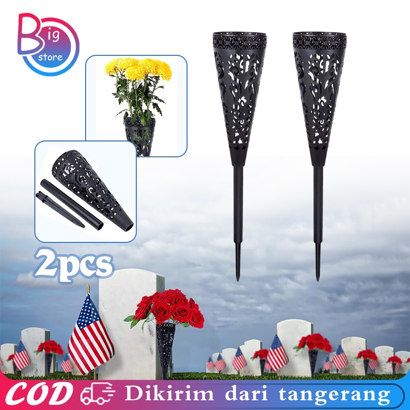 Jual 2pcs/Set Vas Pemakaman Tempat Bunga Makam Dengan Spike Untuk Makam ...