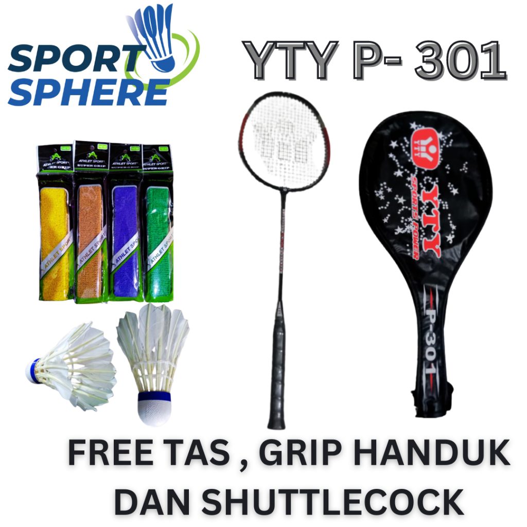 Jual Raket YTY P-301 Warna Kombinasi Hitam Merah Murah | Shopee Indonesia