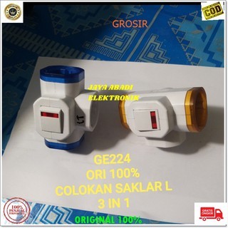 Jual G224 ORIGINAL Colokan listrik kepiting 3 in1 saklar lampu Steker ...