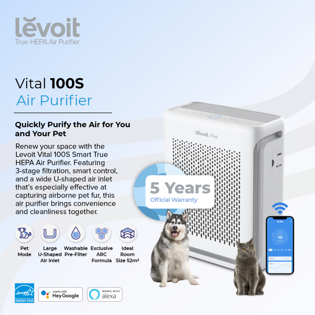Jual Levoit Vital 100S Pet Care Smart True HEPA Air Purifier Orginal | Shopee Indonesia
