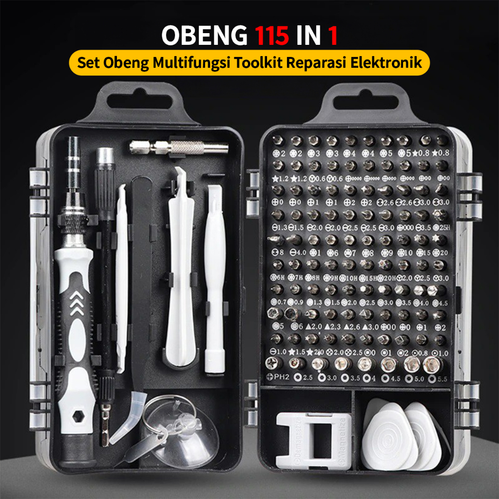 Jual Ideku Obeng Set 115 in 1 Obeng Set Multifungsi Alat Bongkar HP Reparasi Mini Precision ...