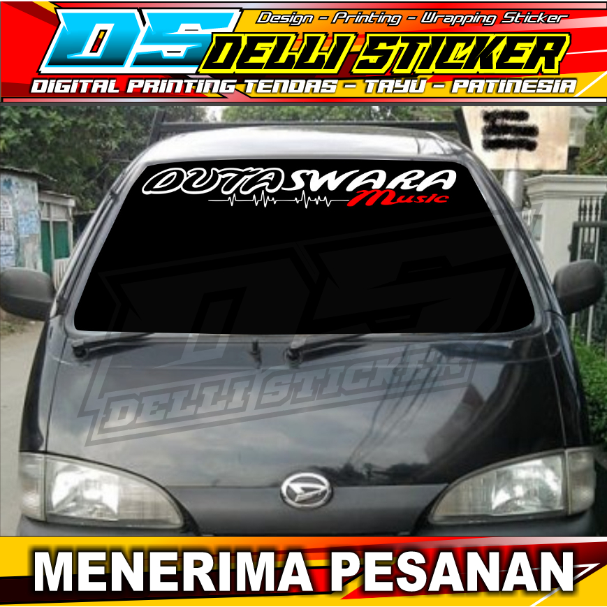 Jual Stiker Cutting Kaca Depan Mobil Duta Swara Music Ukuran 90x11cm ...