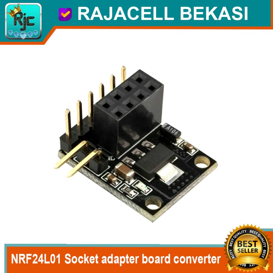 Jual NRF24L01 Socket adapter board converter with regulator 3.3V ...