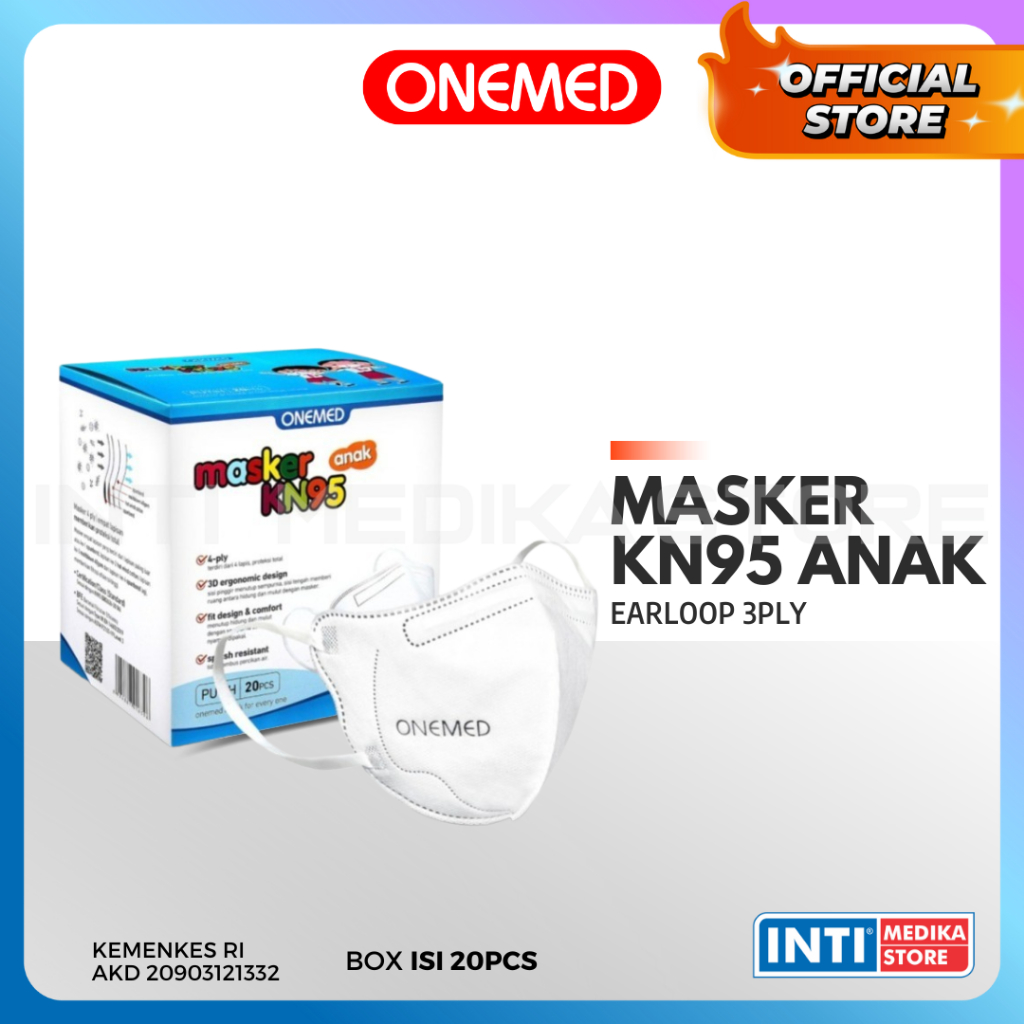 Jual ONEMED - Masker Anak Earloop 4 Ply KN95 | Masker Karet Medis 4Ply ...